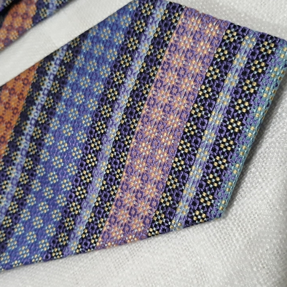 Murano | Accessories | Murano Pastel Purple And Blue Striped Silk Tie ...